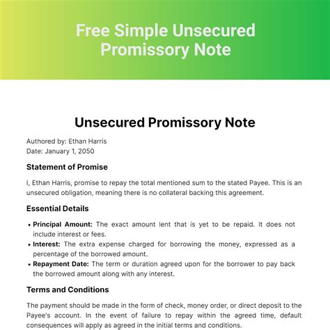 Free Promissory Note For Hospital Bill Template To Edit Online