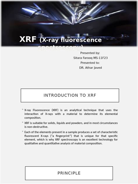 Xrf 1 Pdf Energy Dispersive X Ray Spectroscopy X Ray