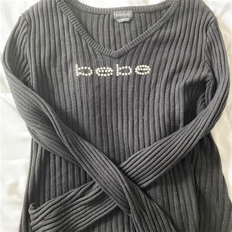 Xl Knit V Neck Bebe Sweater Very Cute And Depop