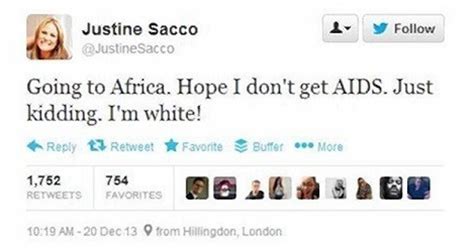 Pr Executive Justine Sacco Fired After Insensitive Tweet Goes Global
