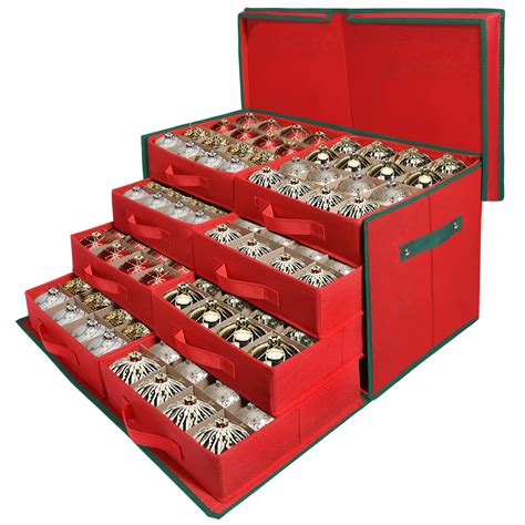 Premium Large Christmas Ornament Storagebox With Side Open Drawer