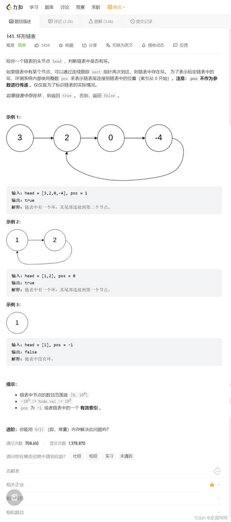 141 环形链表——【leetcode每日一题】 Csdn博客 141 环形链表——【leetcode每日一题】 Csdn博客