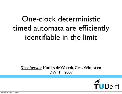 pdf one clock deterministic timed automata are efficiently