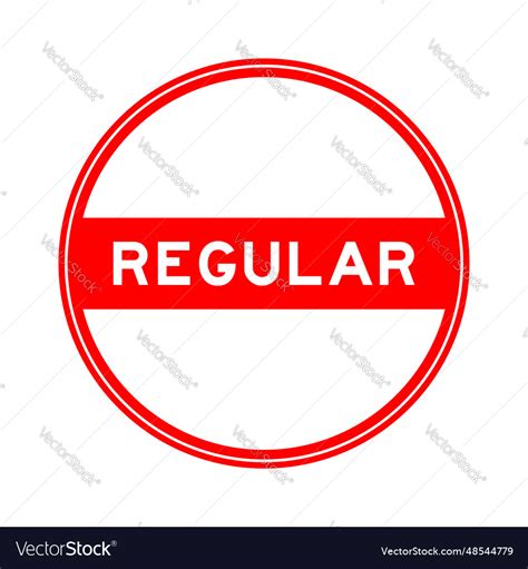 Red Color Round Seal Sticker In Word Regular Vector Image