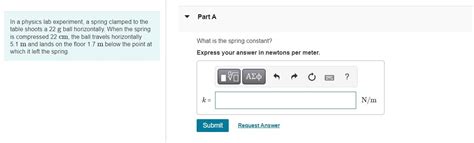 Solved In A Physics Lab Experiment A Spring Clamped To The Chegg