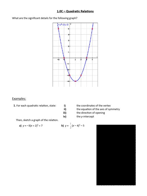 1 0c Quadratic Relations Pdf