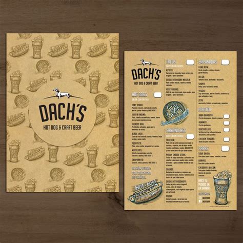 Diseño E Ilustración De Carta Para Dachs Bar Cartas De Bar Disenos