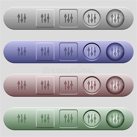 Vertical Adjustment Icons On Horizontal Menu Bars Stock Vector Illustration Of Buttons