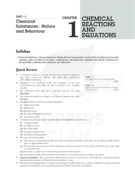 Ch 1 Chemical Reaction And Equations Pdf
