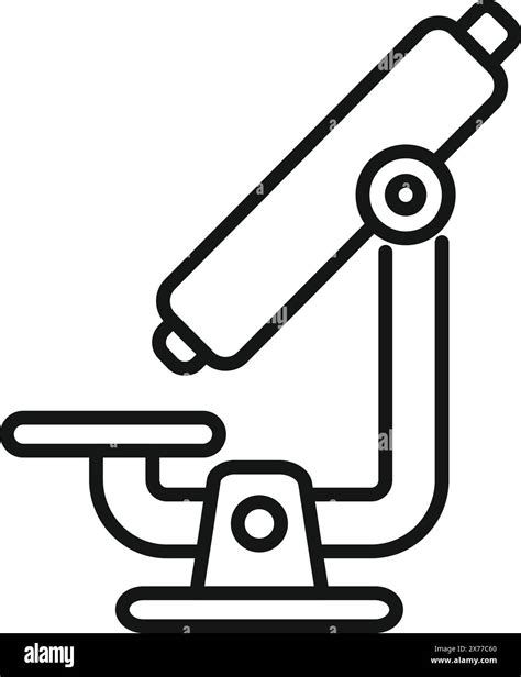 Simplified Black And White Line Art Of A Microscope Ideal For Educational And Scientific Themes