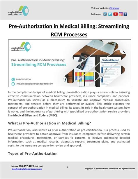 Ppt Pre Authorization In Medical Billing Streamlining Rcm Processes