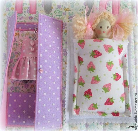 текстильный домик сумочка для куколок купить Ярмарка мастеров ручная работа Ольга Вайда Vayda