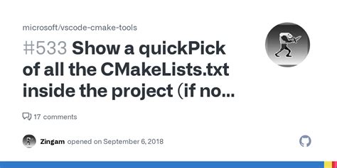 Show A QuickPick Of All The CMakeLists Txt Inside The Project If Not In The Root Issue