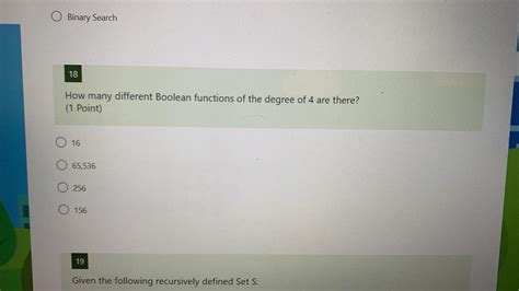 solved binary search 18 how many different boolean functions