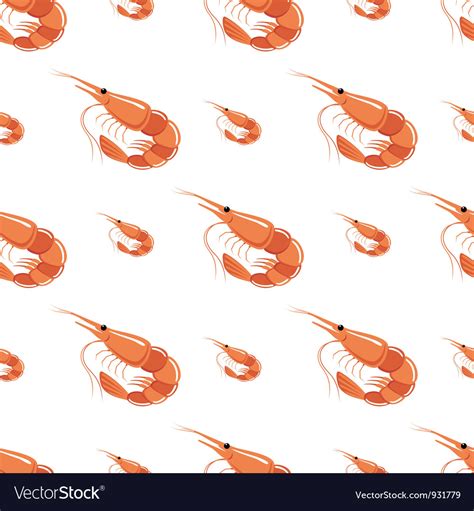 Seamless Shrimps Pattern Royalty Free Vector Image