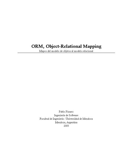 orm objectrelationalmapping pizarrop pdf mapeo relacional de