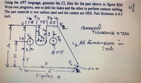 Solved Using The Apt Language Generate The Cl Files For The