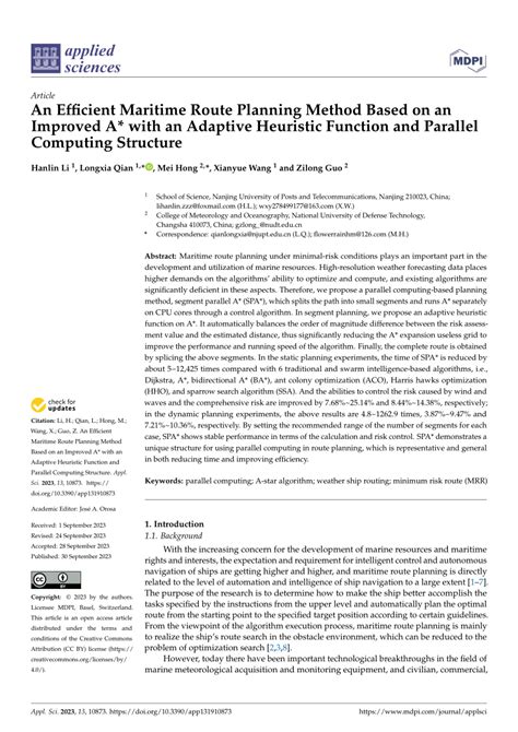 Pdf An Efficient Maritime Route Planning Method Based On An Improved