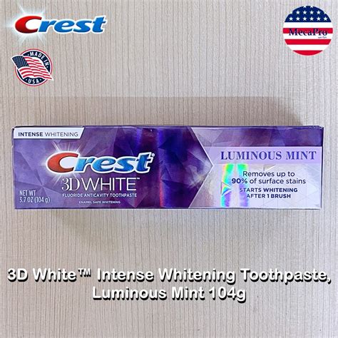 Crest® 3d White™ Intense Whitening Toothpaste Luminous Mint 104g ยาสี
