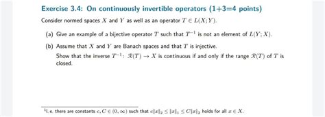 Solved Exercise 34 On Continuously Invertible Operators