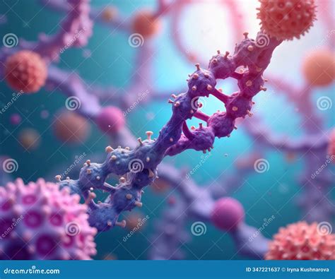 Colorful 3d Model Shows Dna Structure Many Different Colored Cells
