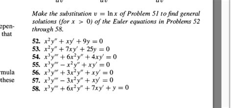 Solved Make The Substitution Vlnx Of Problem 51 To Find