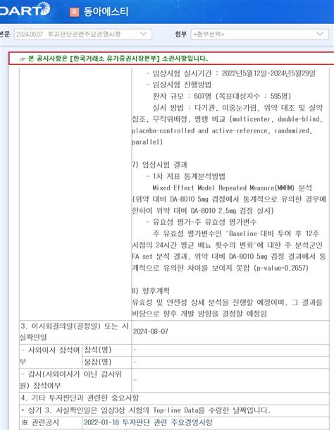 동아에스티 과민성 방광 치료제 임상서 통계적 유의성 확보 못해 한국경제