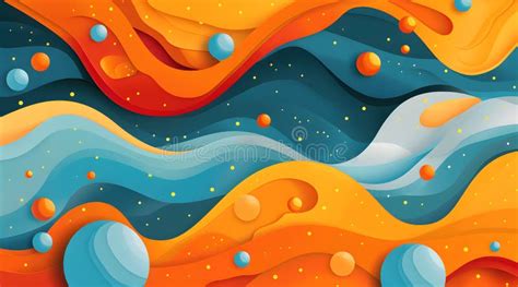 Colorful Abstract Waves Background With Sphere Elements Stock Image Image Of Creative Waves