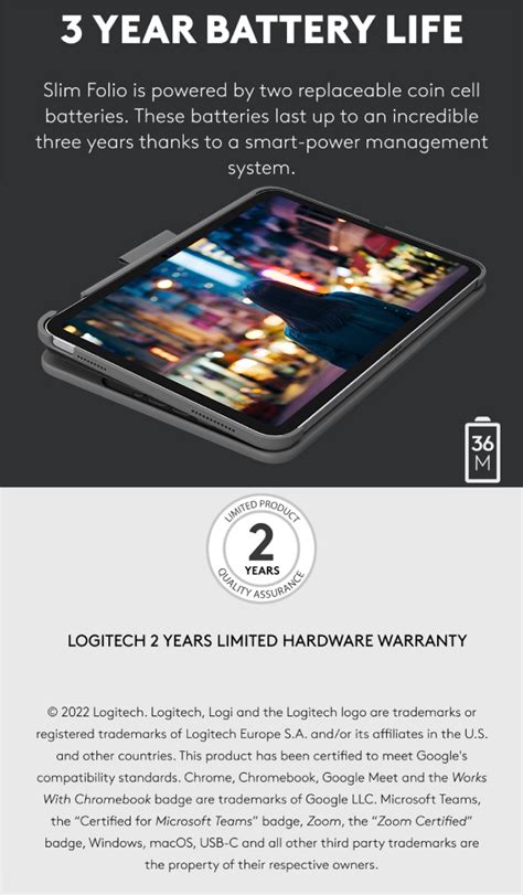 Logitech Slim Folio Ipad Keyboard Case 10 2 Inch 7th 9th Generation Bluetooth With Integrated