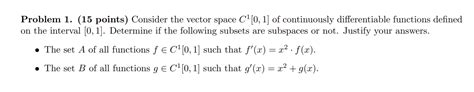Solved Problem Points Consider The Vector Space Chegg