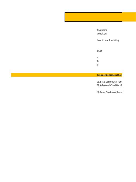 Conditional Formating Class Pdf