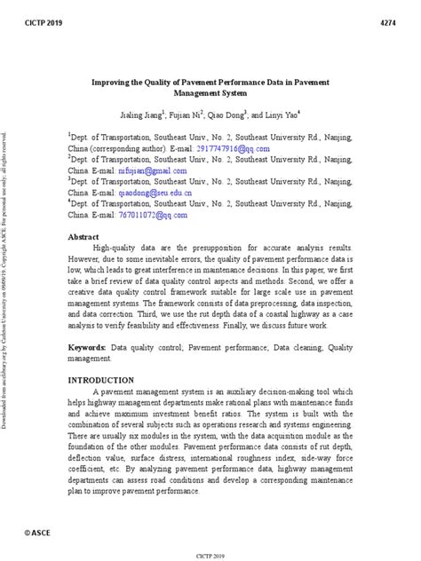 2019 Improving The Quality Of Pavement Performance Data In Pavement Management System Pdf