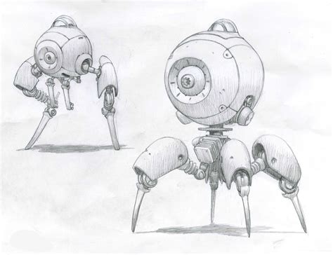 Robots drawing, Robot concept art, Robot design sketch