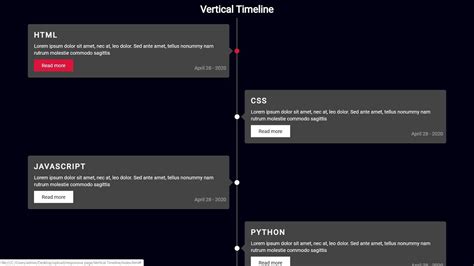 vertical timeline html and css no javascript youtube