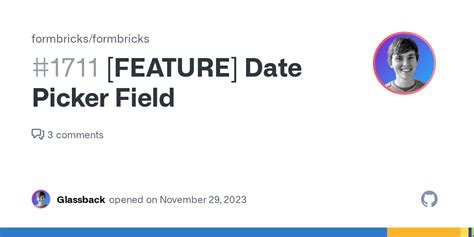 Feature Date Picker Field · Issue 1711 · Formbricksformbricks · Github