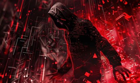 Cyberpunk Hacker In Red Premium Ai Generated Image