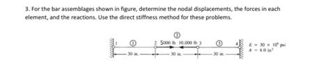 Solved 3 For The Bar Assemblages Shown In Figure Determine
