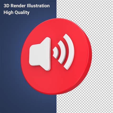 Premium Psd Speaker In Red Button With Blue Background