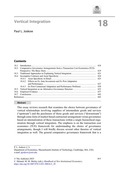Pdf Vertical Integration