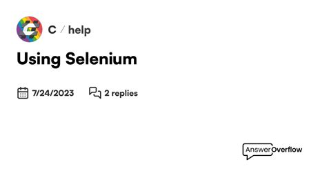 Using Selenium C