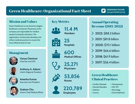 Nonprofit Healthcare Company Fact Sheet Template Venngage