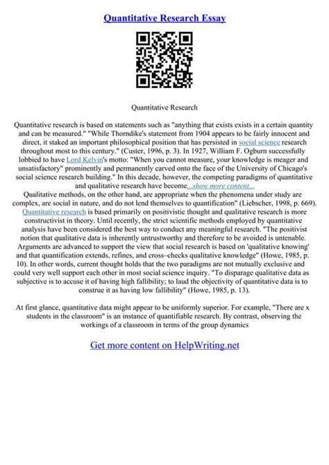 Quantitative Research Essay Pdf