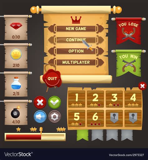 Game Interface Design Royalty Free Vector Image