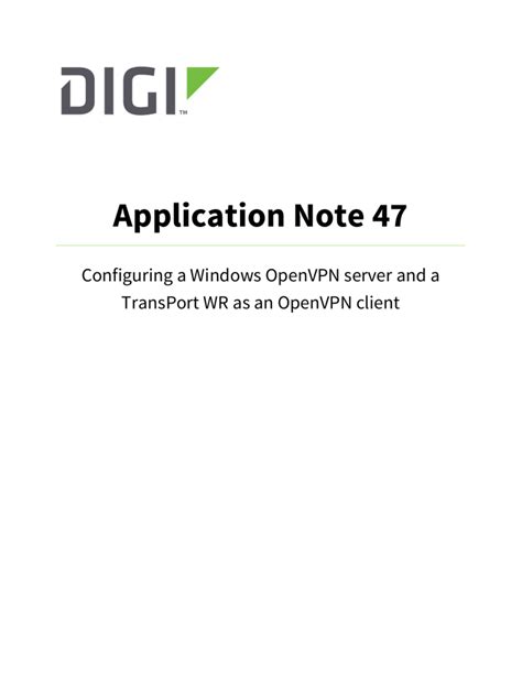 Openvpn Server And Transport Wr Client Configuration