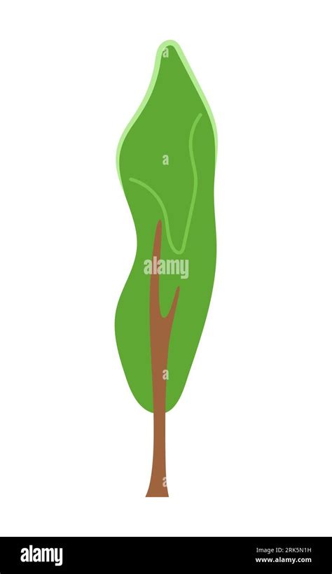 Single Park Tree Semi Flat Colour Vector Object Stock Vector Image And Art Alamy