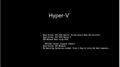 how to solve the error boot failed efi scsi device in hyper v