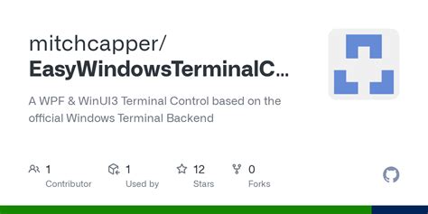 Github Mitchcapper Easywindowsterminalcontrol A Wpf And Winui3 Terminal Control Based On The