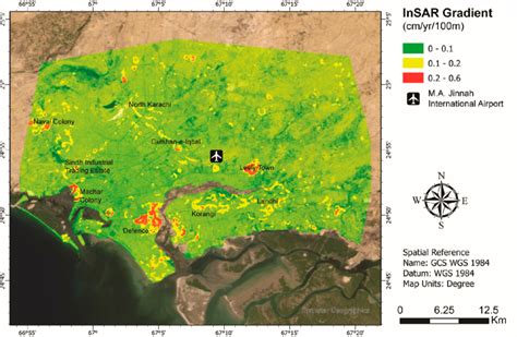 Insar Gradient Created Using Vertical Displacement Data Download Scientific Diagram