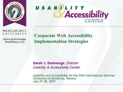 Corporate Web Accessibility Implementation Strategies Ppt