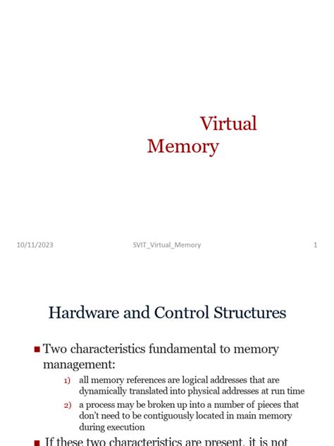 Virtualmemory Os Svit Pdf Process Computing Computer Data